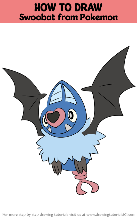 How to Draw Swoobat from Pokemon (Pokemon) Step by Step ...