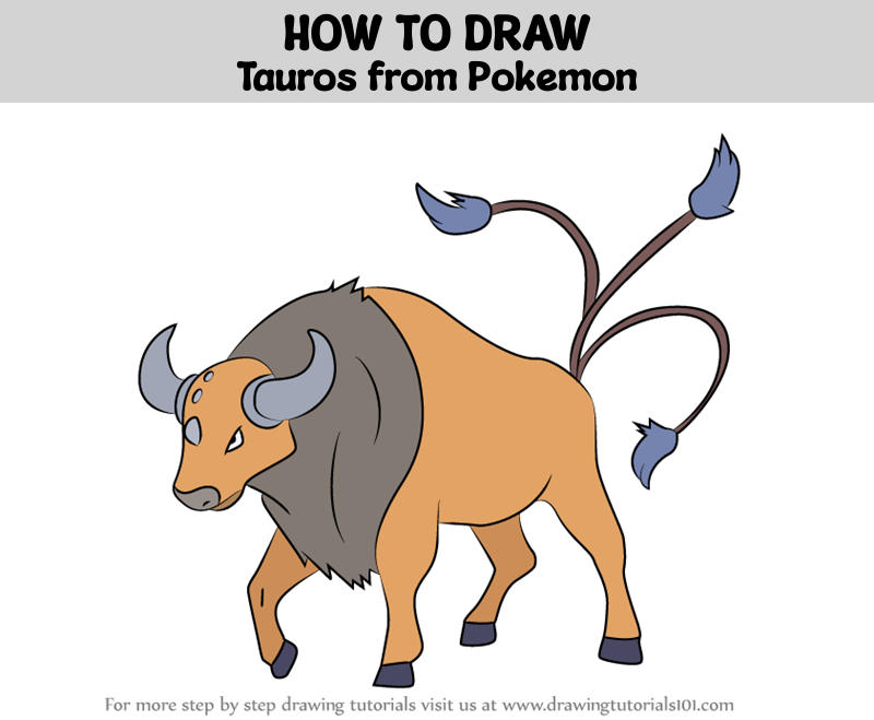 How to Draw Tauros from Pokemon (Pokemon) Step by Step ...