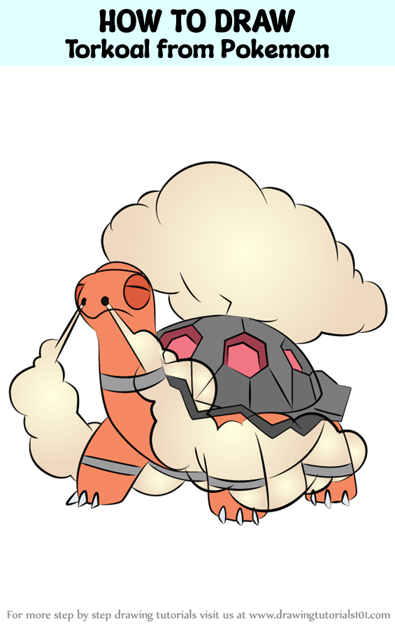 How to Draw Torkoal from Pokemon (Pokemon) Step by Step ...