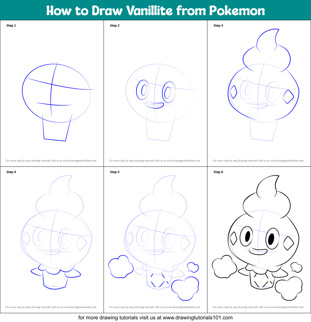How to Draw Vanillite from Pokemon (Pokemon) Step by Step ...