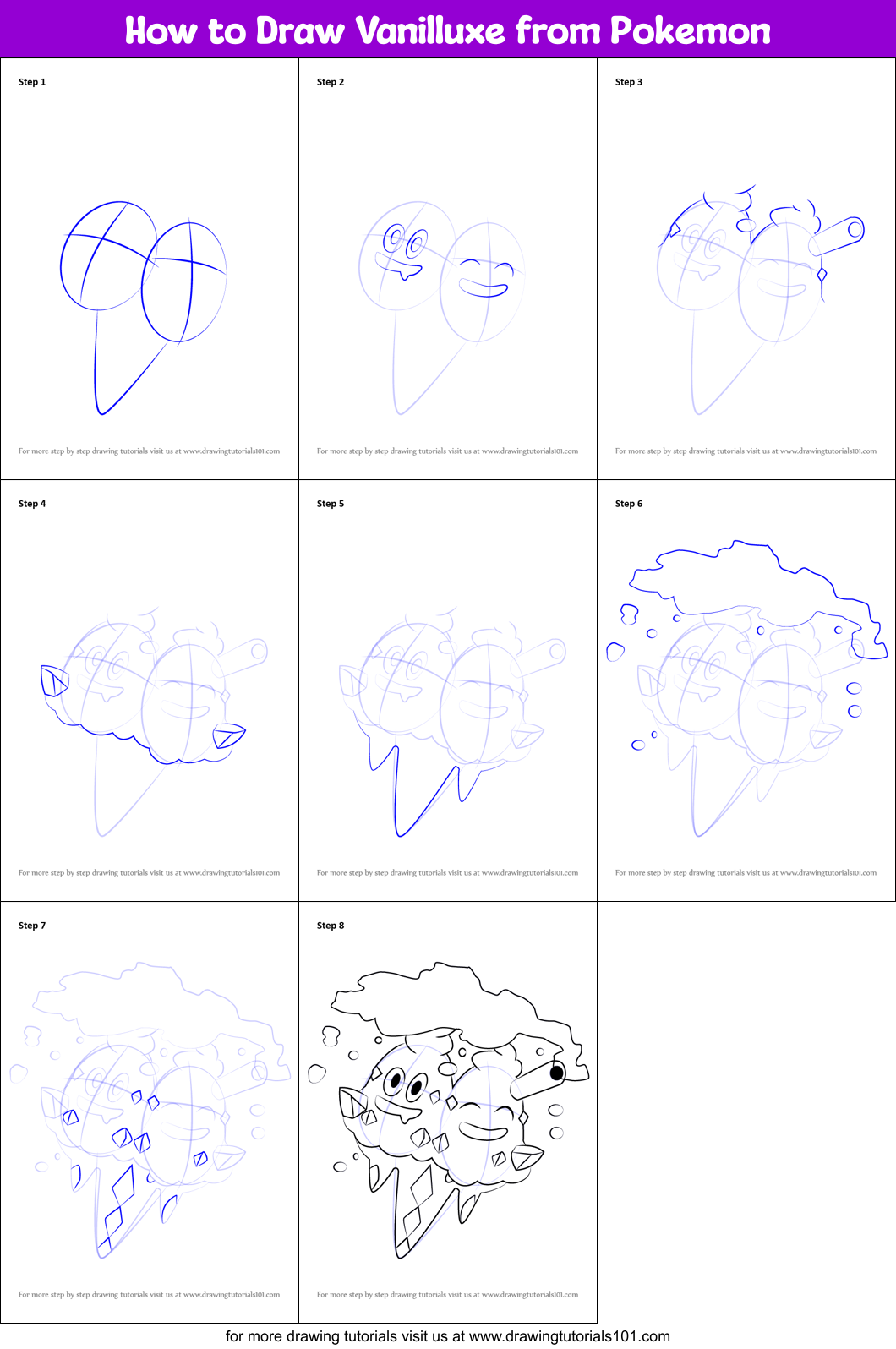 How to Draw Vanilluxe from Pokemon (Pokemon) Step by Step ...