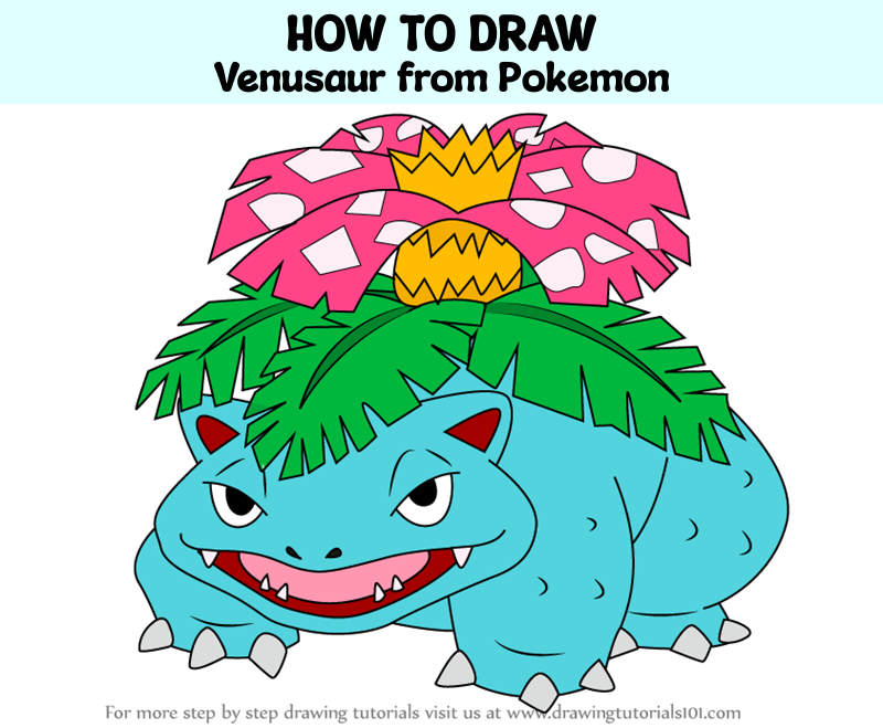 How to Draw Venusaur from Pokemon (Pokemon) Step by Step ...
