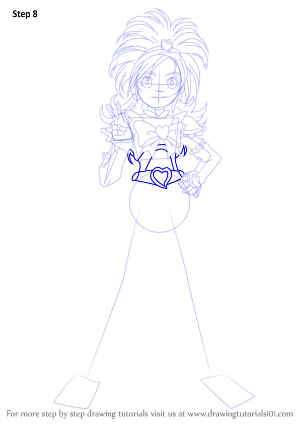 How to Draw Cure Bloom from Pretty Cure (Pretty Cure) Step by Step ...