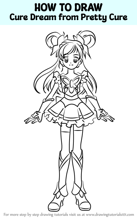 How to Draw Cure Dream from Pretty Cure (Pretty Cure) Step by Step ...