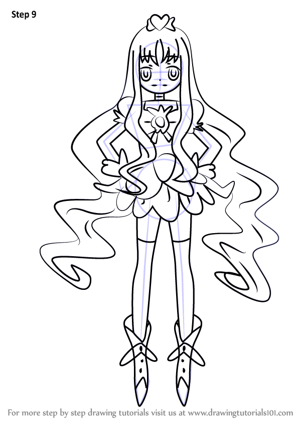How to Draw Cure Marine from Pretty Cure (Pretty Cure) Step by Step ...