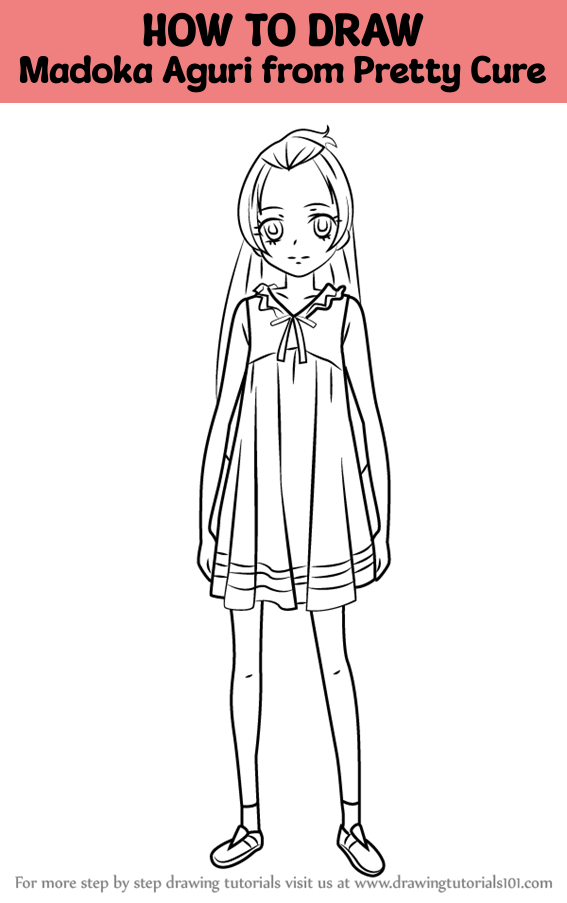 How to Draw Madoka Aguri from Pretty Cure (Pretty Cure) Step by Step ...