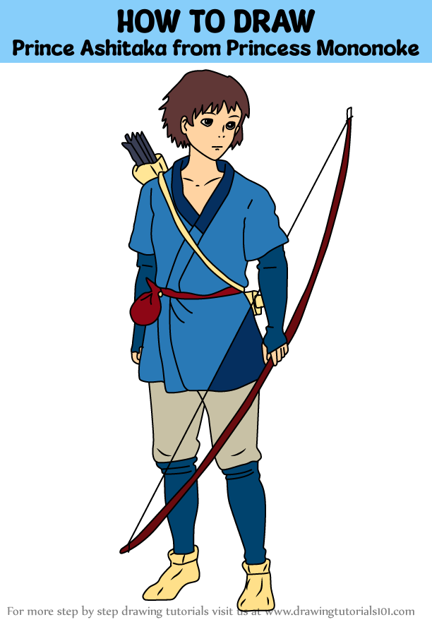 How to Draw Prince Ashitaka from Princess Mononoke (Princess Mononoke ...