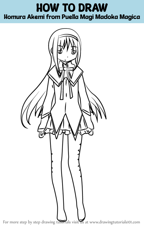 How to Draw Homura Akemi from Puella Magi Madoka Magica (Puella Magi ...