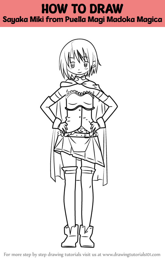 How to Draw Sayaka Miki from Puella Magi Madoka Magica (Puella Magi ...