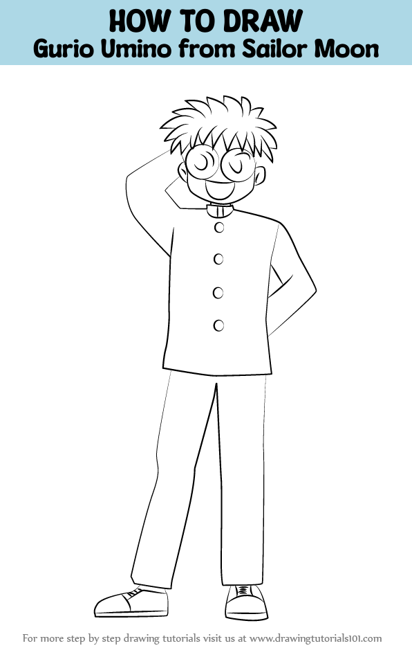 How to Draw Gurio Umino from Sailor Moon (Sailor Moon) Step by Step ...