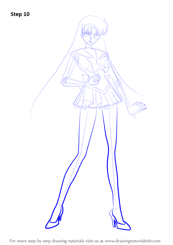 How to Draw Sailor Mars from Sailor Moon (Sailor Moon) Step by Step ...