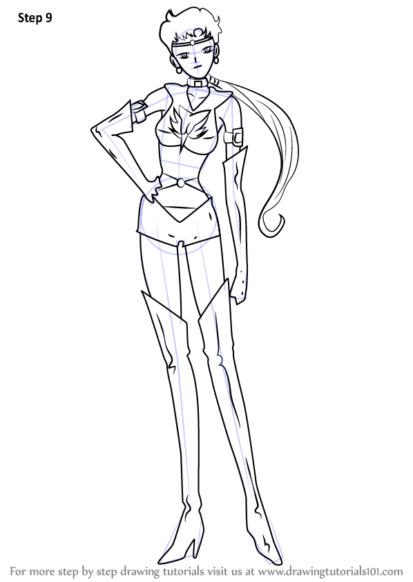 How to Draw Sailor Star Fighter from Sailor Moon (Sailor Moon) Step by ...