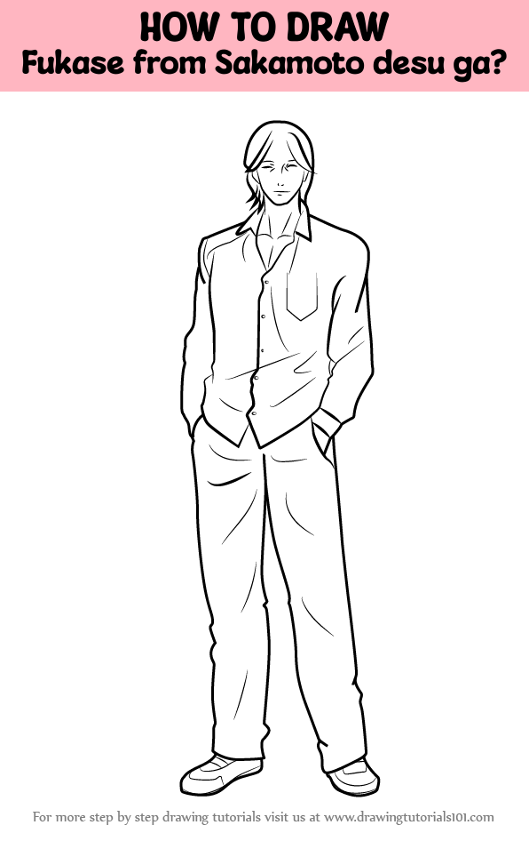 How to Draw Fukase from Sakamoto desu ga? (Sakamoto desu ga?) Step by ...