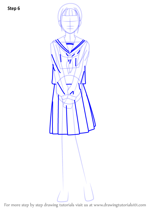 How to Draw Kana-chan from Sakamoto desu ga? (Sakamoto desu ga?) Step ...