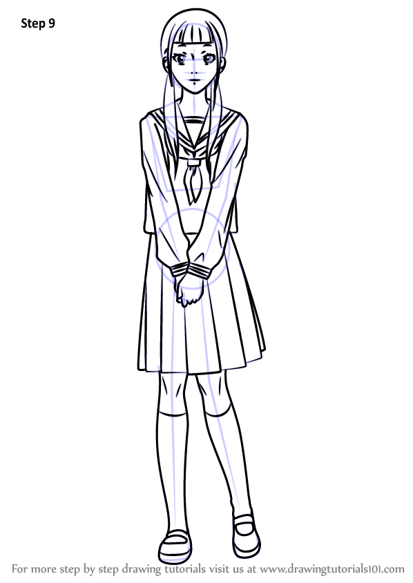 How to Draw Kana-chan from Sakamoto desu ga? (Sakamoto desu ga?) Step ...