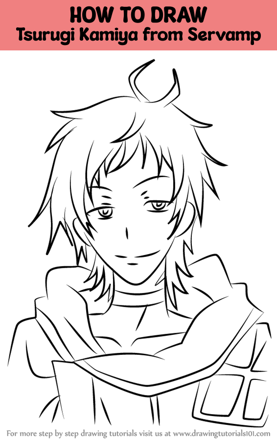 How to Draw Tsurugi Kamiya from Servamp (Servamp) Step by Step ...