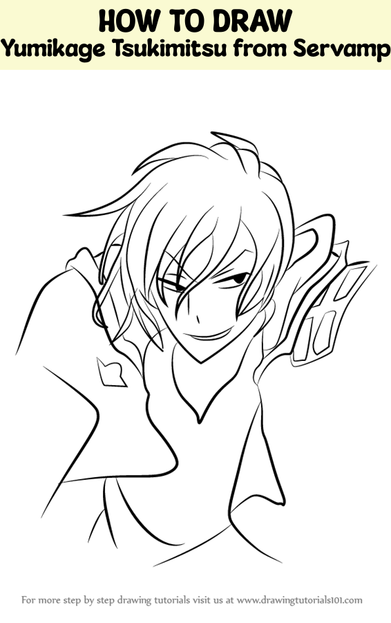 How to Draw Yumikage Tsukimitsu from Servamp (Servamp) Step by Step ...