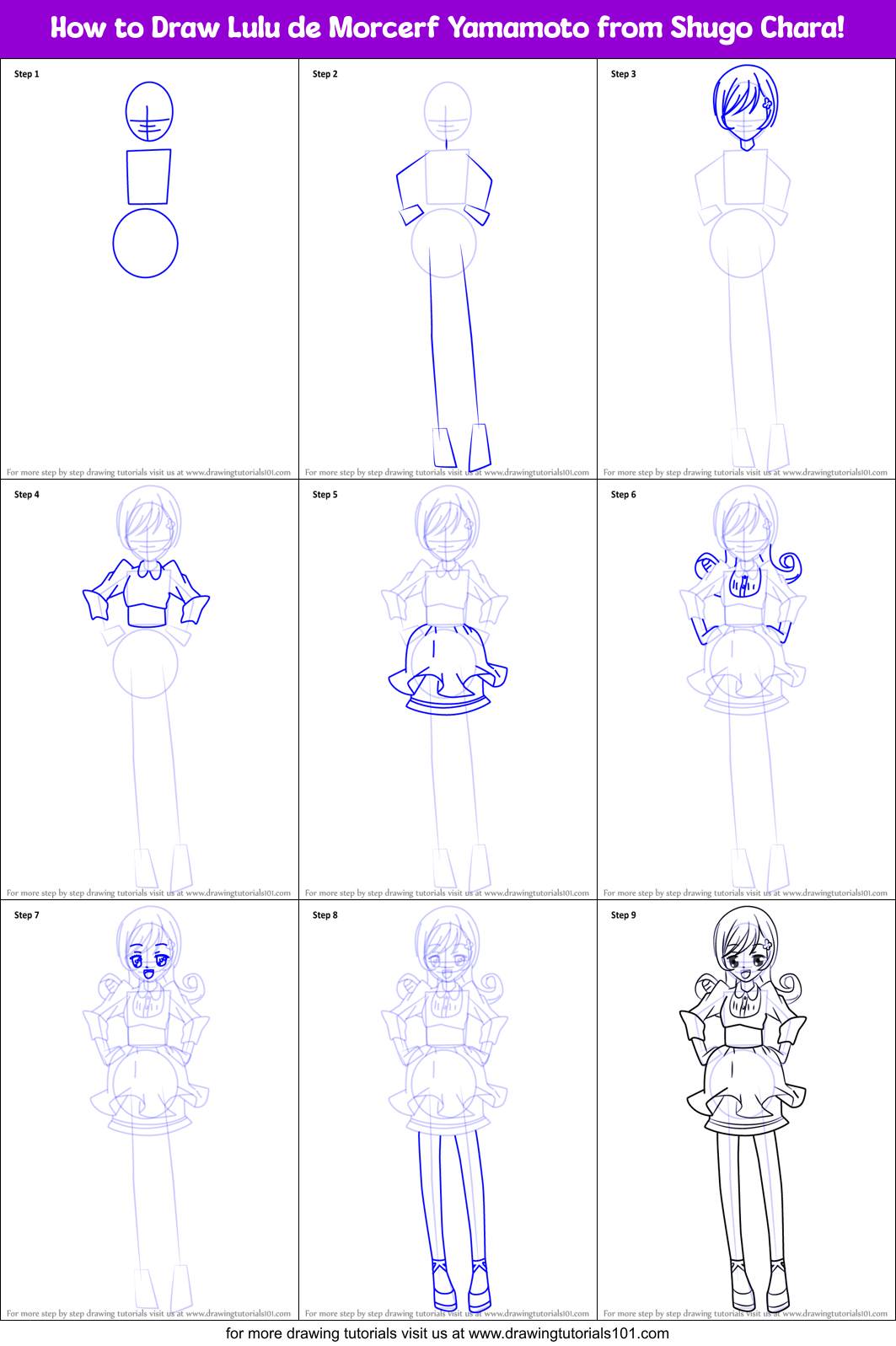 How to Draw Lulu de Morcerf Yamamoto from Shugo Chara! (Shugo Chara ...