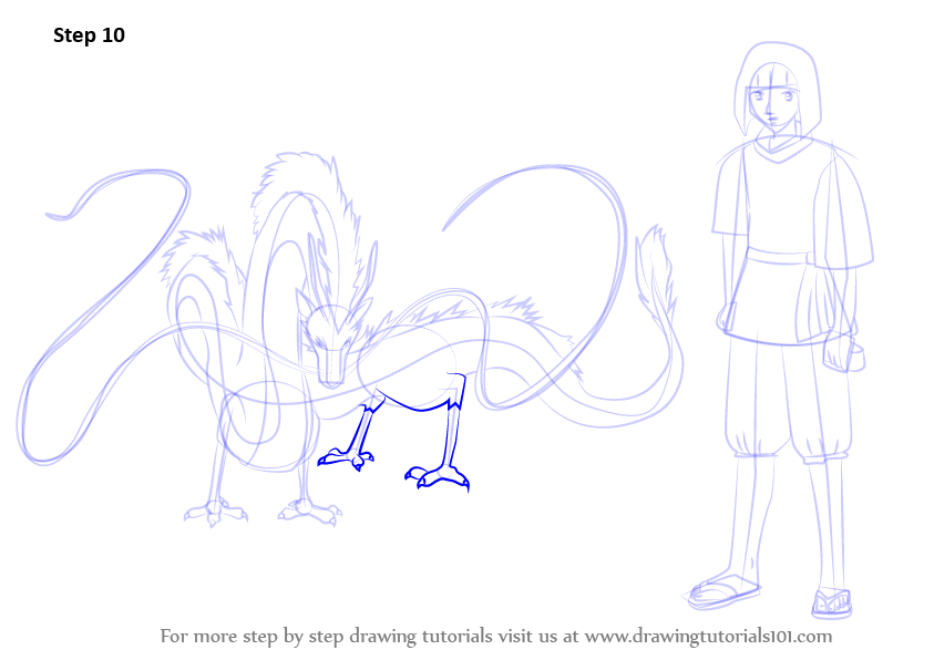 How to Draw Haku from Spirited Away (Spirited Away) Step by Step | DrawingTutorials101.com