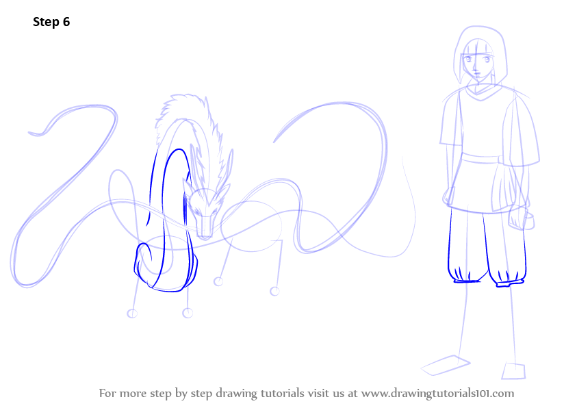 How to Draw Haku from Spirited Away (Spirited Away) Step by Step | DrawingTutorials101.com