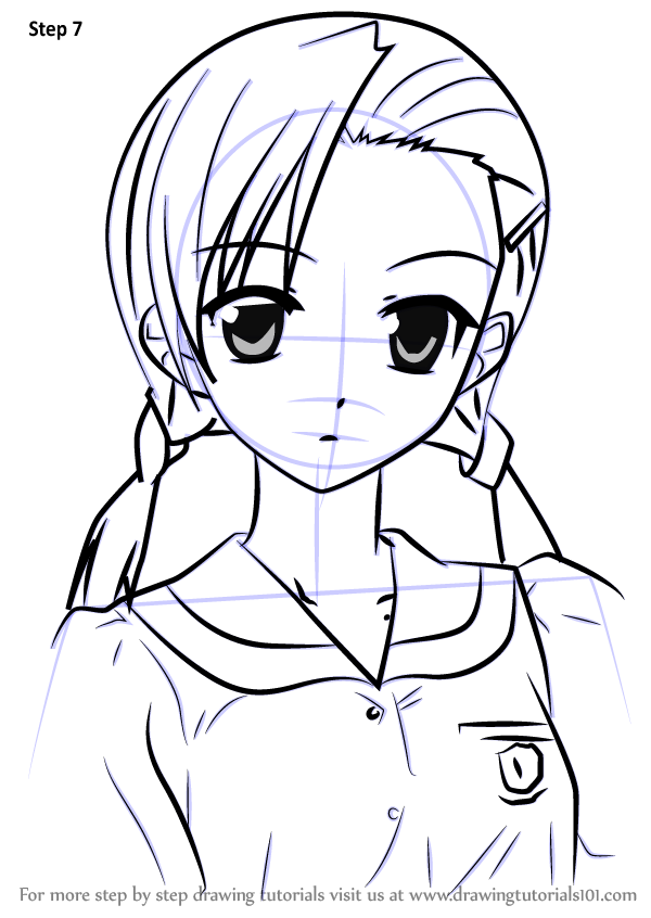 How to Draw Kozue Kuranaga from Yosuga no Sora (Yosuga no Sora) Step by ...