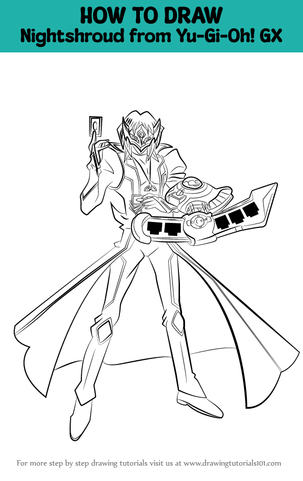 How to Draw Nightshroud from Yu-Gi-Oh! GX (Yu-Gi-Oh! GX) Step by Step ...