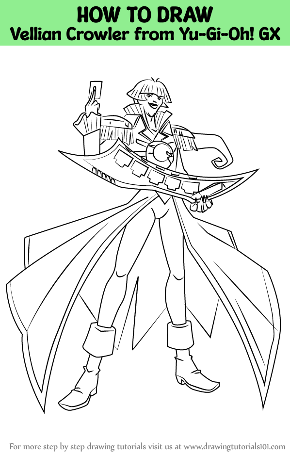 How to Draw Vellian Crowler from Yu-Gi-Oh! GX (Yu-Gi-Oh! GX) Step by ...