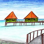 How to Draw a Beach Scenery printable step by step drawing sheet ...