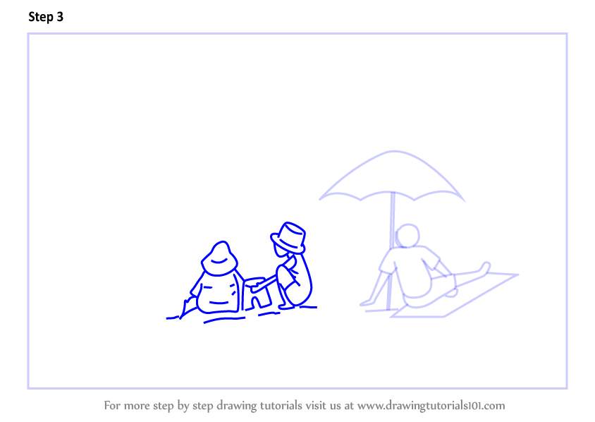 How to Draw Summer Beach Scene (Beaches) Step by Step ...