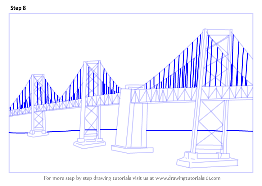 How to Draw Oakland Bay Bridge (Bridges) Step by Step ...