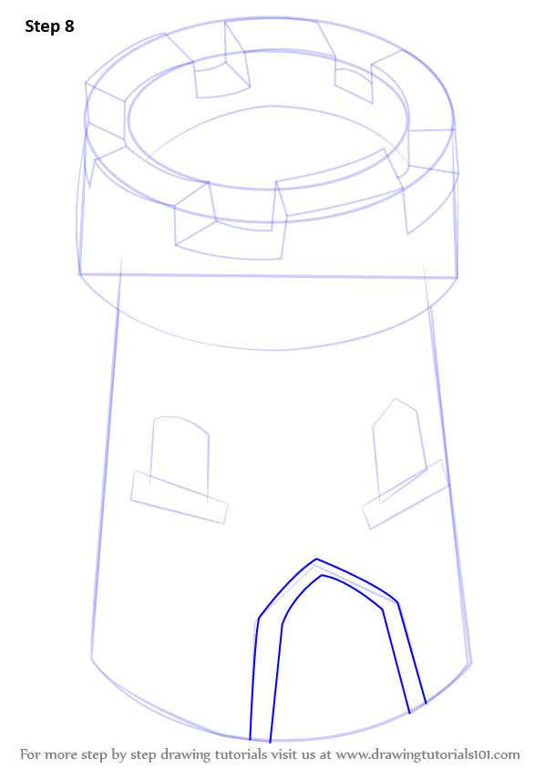 How to Draw 3D Castle Tower for Kids (Castles) Step by Step ...
