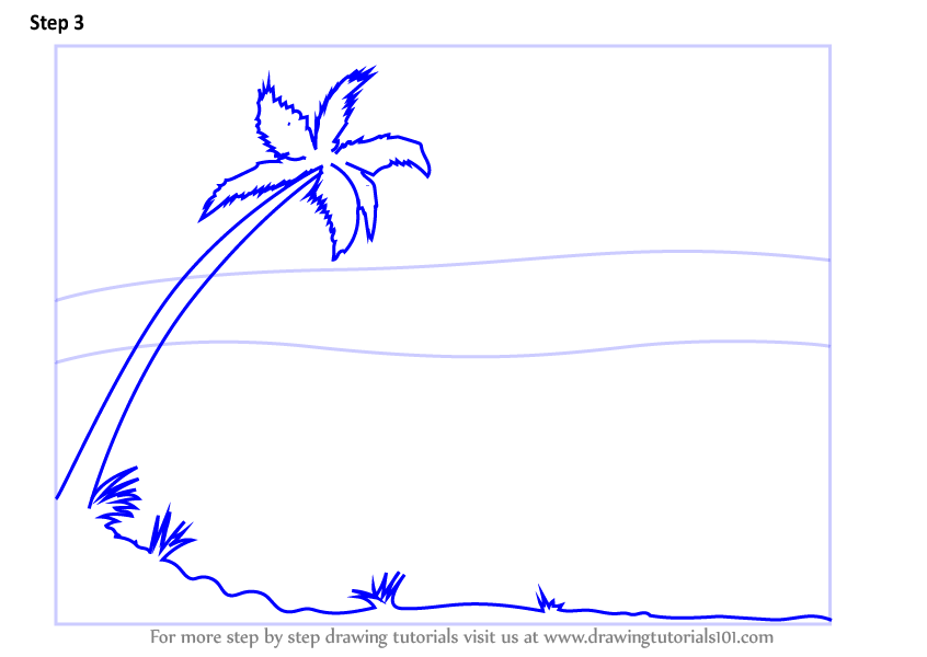 How to Draw a Desert Palm Tree Scene (Deserts) Step by Step ...