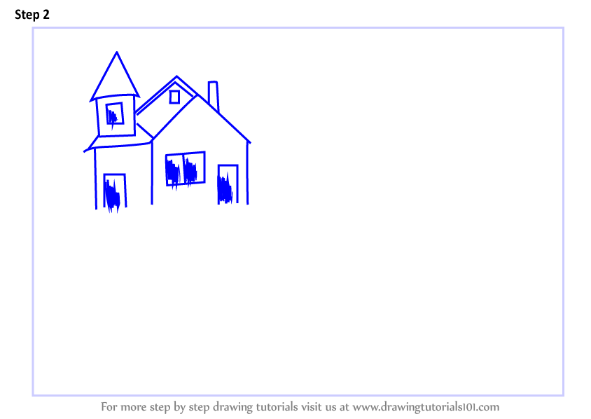 How to Draw a House Scenery (Scenes) Step by Step | DrawingTutorials101.com