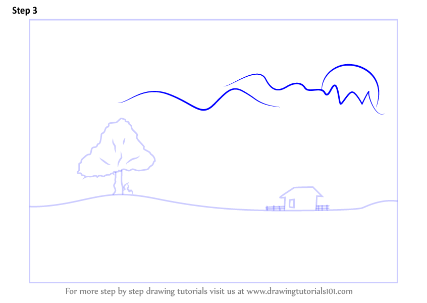How to Draw Sunset Scene (Sunsets) Step by Step | DrawingTutorials101.com