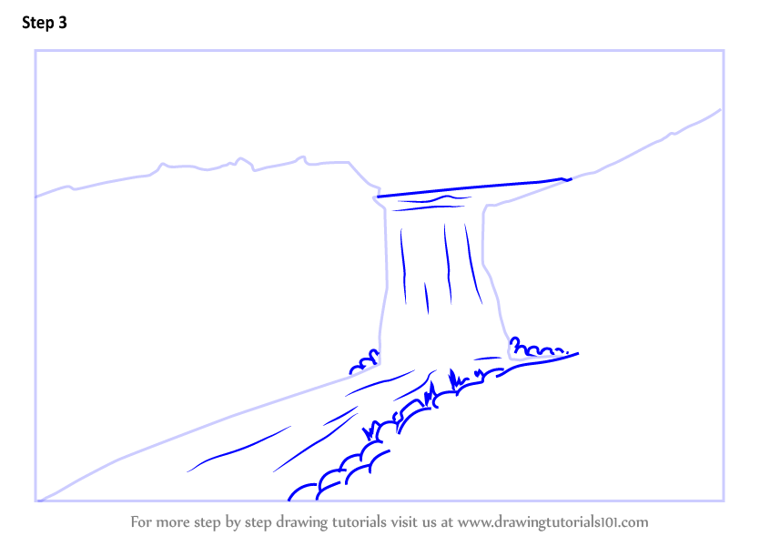 How to Draw a Beautiful Waterfall (Waterfalls) Step by Step ...