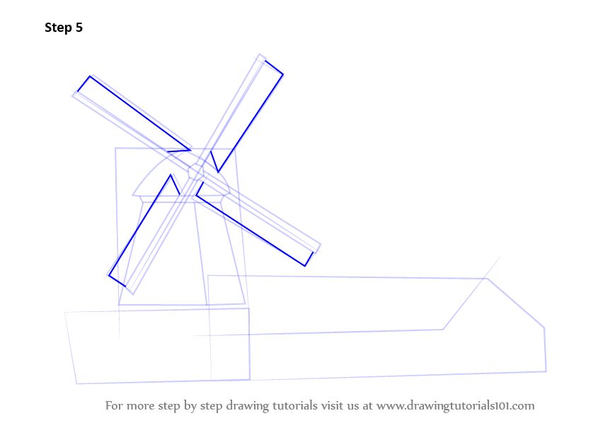 How to Draw a Windmill with House (Windmills) Step by Step ...