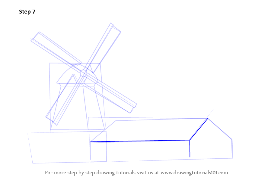 How to Draw a Windmill with House (Windmills) Step by Step ...