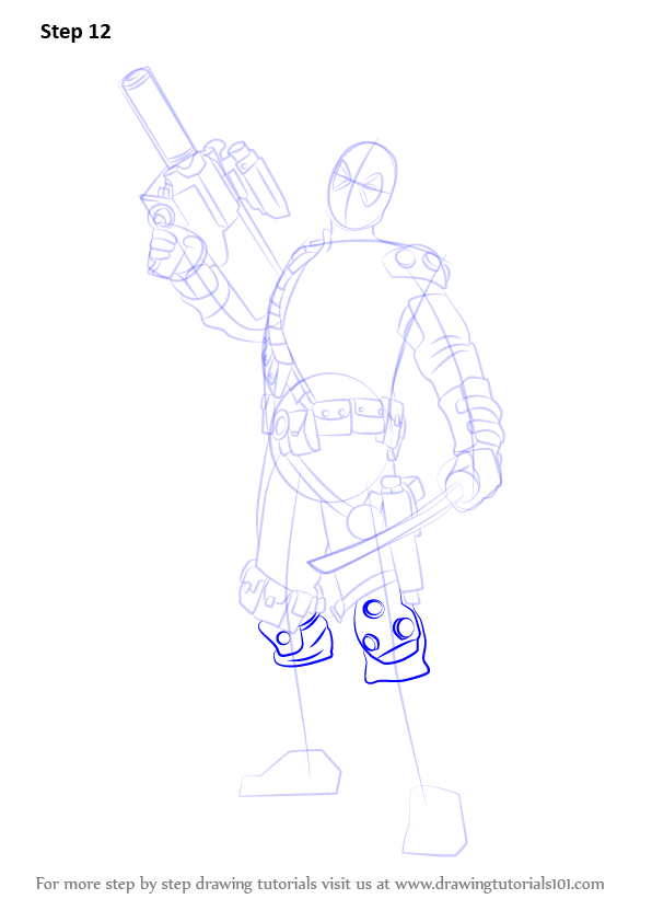 How to Draw Deadpool with a Gun (Deadpool) Step by Step ...