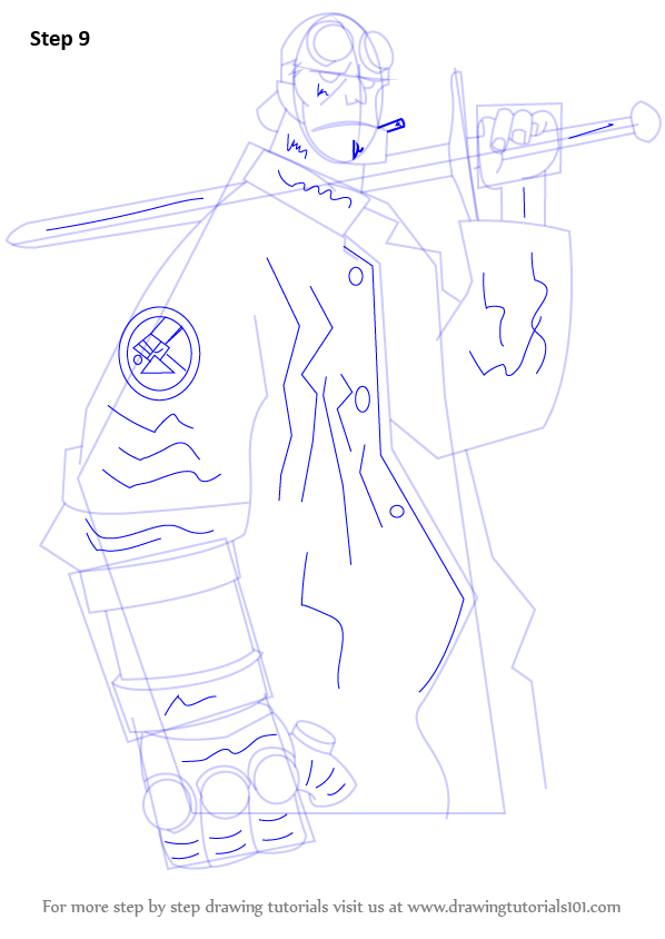 How to Draw Hellboy (Hellboy) Step by Step | DrawingTutorials101.com