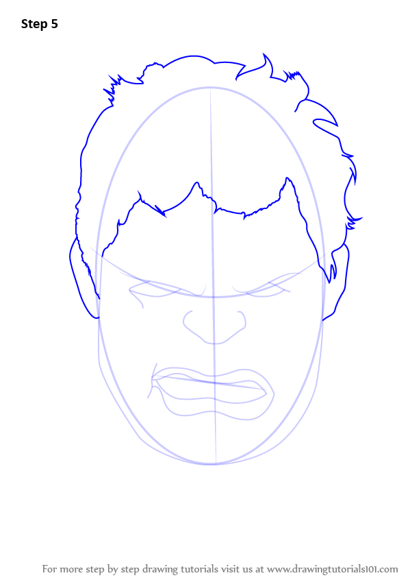 Step By Step How To Draw The Hulk Face DrawingTutorials101