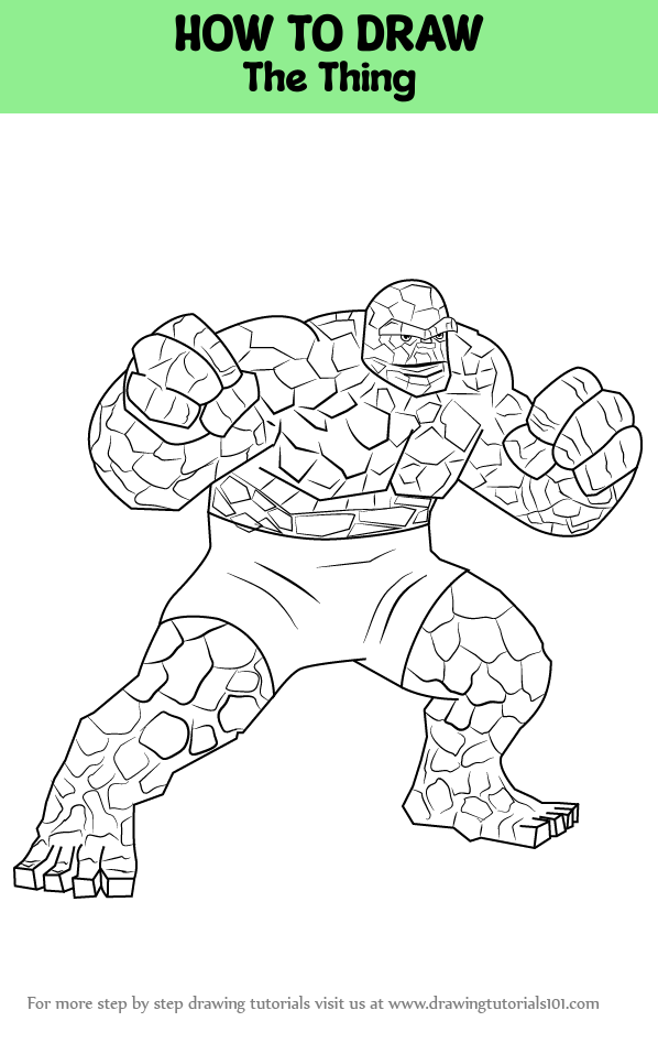 How to Draw The Thing (The Thing) Step by Step | DrawingTutorials101.com