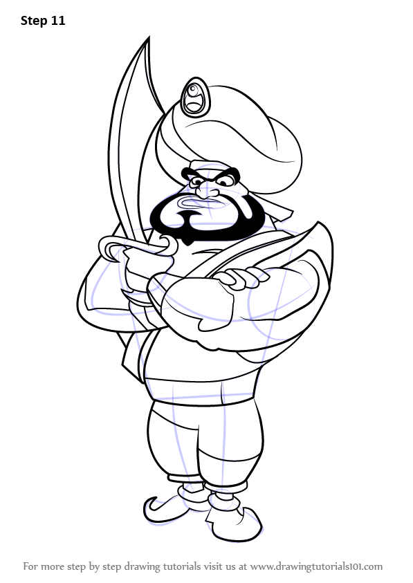 How to Draw Razoul from Aladdin (Aladdin) Step by Step ...