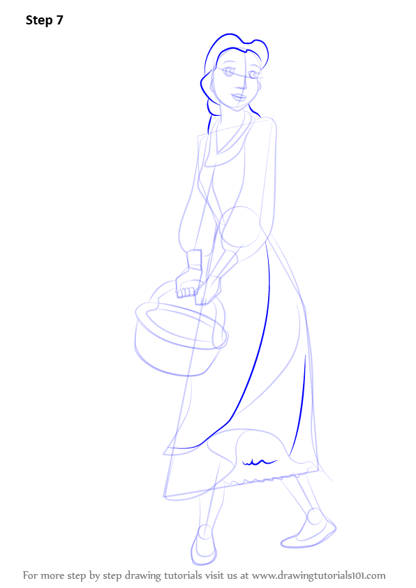 How to Draw Peasant Belle from Beauty and the Beast (Beauty and the ...
