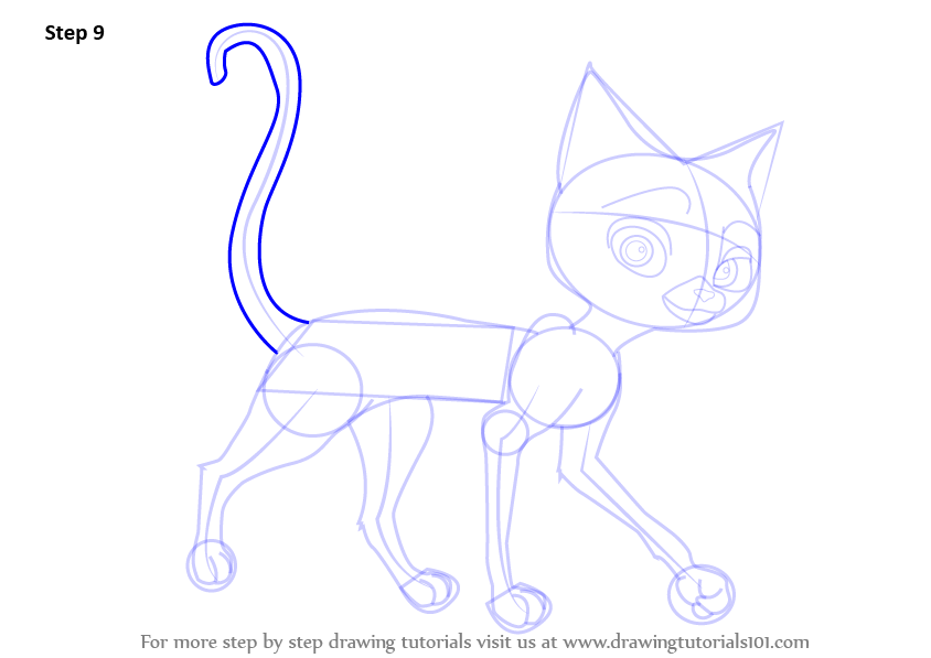 How to Draw Mittens Cat from Bolt (Bolt) Step by Step ...