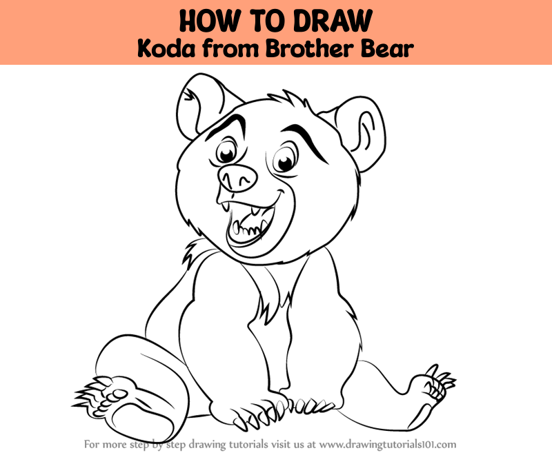 How To Draw Koda From Brother Bear Printable Step By Step Step By Step