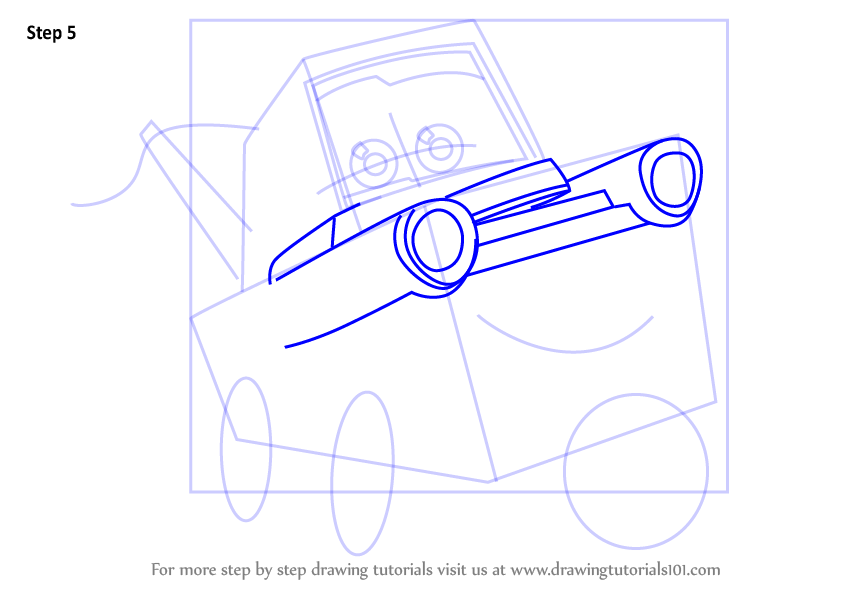 How to Draw Tow Mater from Cars 3 (Cars 3) Step by Step ...