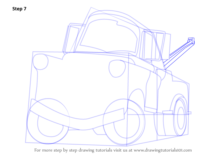 How to Draw Tow Mater from Cars (Cars) Step by Step ...