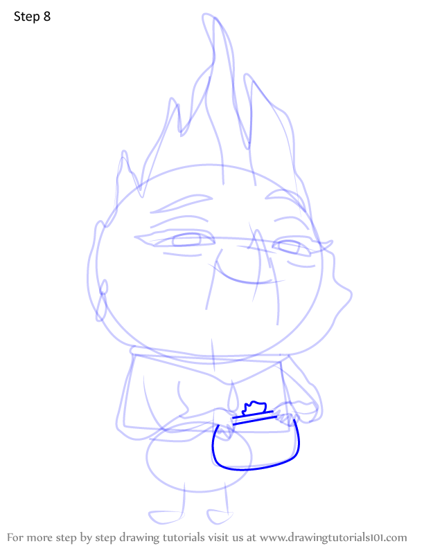 How to Draw Cinder Lumen from Elemental (Elemental) Step by Step ...