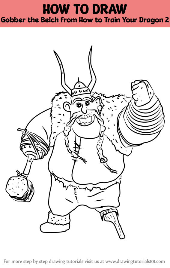 How to Draw Gobber the Belch from How to Train Your Dragon 2 (How to ...