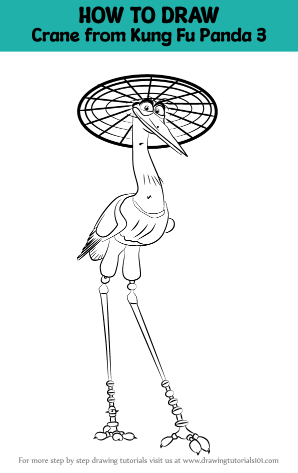 How to Draw Crane from Kung Fu Panda 3 (Kung Fu Panda 3) Step by Step ...